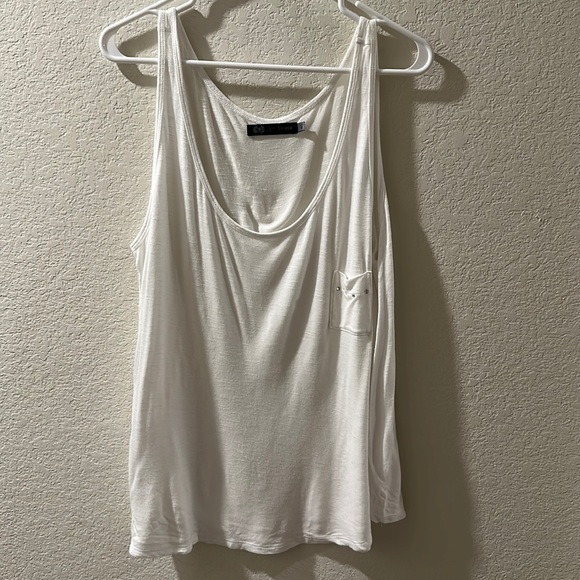 John Eshaya | Tops | John Eshaya Ml White Top With Rhinestones On ...